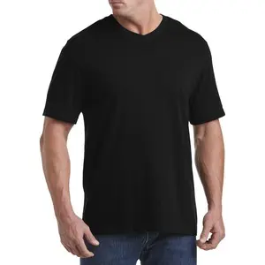HARBOR BAY BY DXL Big & Tall Moisture-wicking Jersey V-neck T-shirt - Caviar