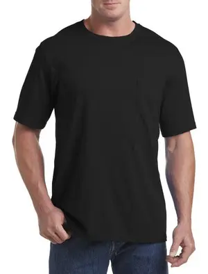 HARBOR BAY BY DXL Big & Tall Moisture-wicking Pocket T-shirt Black