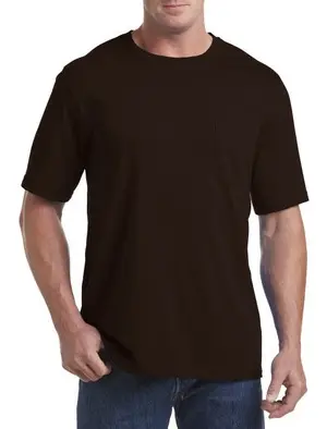 HARBOR BAY BY DXL Big & Tall Moisture-wicking Pocket T-shirt Java Brown