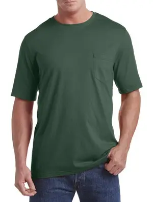 HARBOR BAY BY DXL Big & Tall Moisture-wicking Pocket T-shirt Mountain View