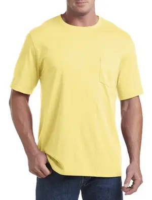 HARBOR BAY BY DXL Big & Tall Moisture-wicking Pocket T-shirt Popcorn Yellow
