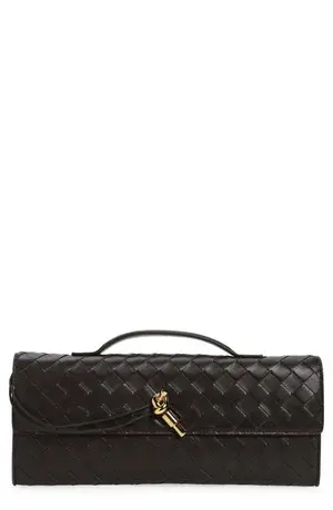 Bottega Veneta Long Andiamo Intrecciato Clutch - Fondant Brass
