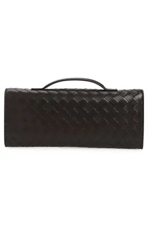 Bottega Veneta Long Andiamo Intrecciato Clutch - Fondant Brass