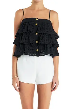 English Factory Tiered Broderie Lace Camisole