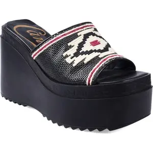 CANDIE'S Berina Platform Wedge Sandal - Black