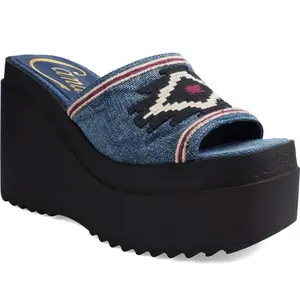 CANDIE'S Berina Platform Wedge Sandal - Blue
