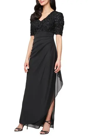Alex Evenings Short Sleeve Evening Dresses