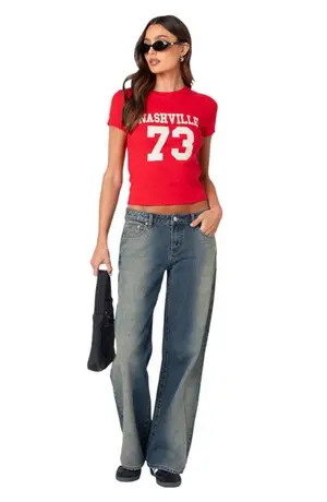 EDIKTED Nashville Graphic T-shirt - Red
