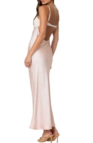EDIKTED Vienna Open Back Satin Dress