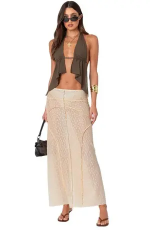EDIKTED Sheer Maxi Skirt