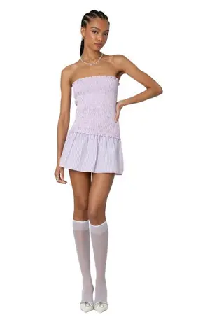 EDIKTED Smocked Strapless Minidress