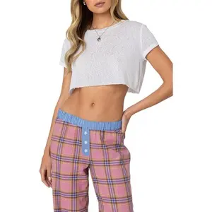EDIKTED Seville Burnout Crop T-shirt - White