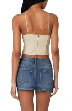 EDIKTED Lou Corset Camisole - Beige