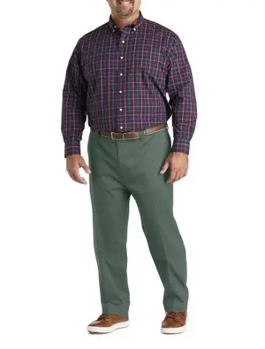 OAK HILL BY DXL Straight-fit Tech Pants - Dark Forest