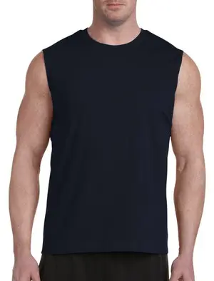 HARBOR BAY BY DXL Moisture-wicking Muscle T-shirt - White