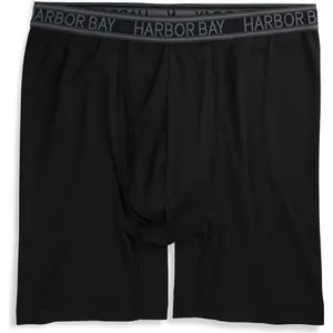 HARBOR BAY BY DXL Performance Solid Boxer Brief - Black