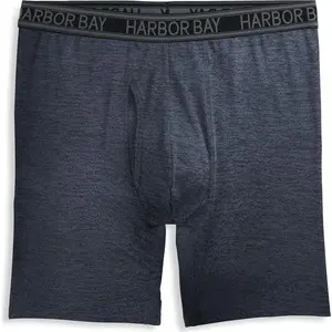 HARBOR BAY BY DXL Performance Solid Boxer Brief - Gray Spacedye