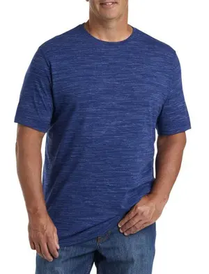 HARBOR BAY BY DXL Big & Tall Space-dyed T-shirt Blue Depths Spacedye