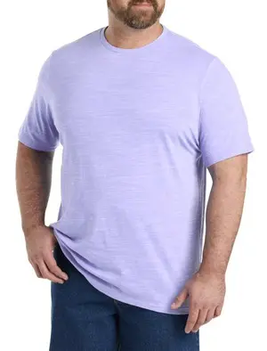 HARBOR BAY BY DXL Big & Tall Space-dyed T-shirt Lavender Sd