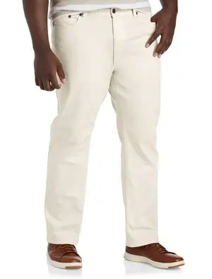TRUE NATION BY DXL Garment Dyed Stretch Twill Pants - Sea Salt