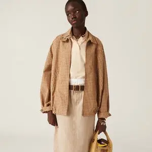 Miu Miu Checked Canvas Blouson Jacket