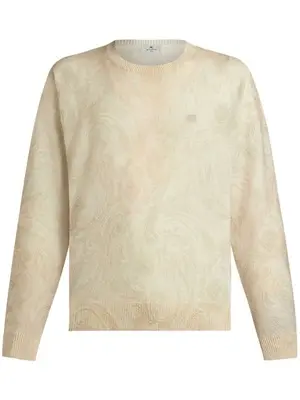 Etro Paisley Intarsia-knit Jumper - Neutrals