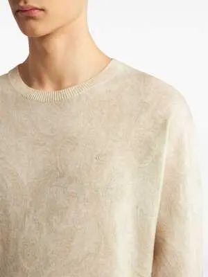 Etro Paisley Intarsia-knit Jumper - Neutrals