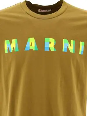 Marni Logo-print Cotton T-shirt - Brown