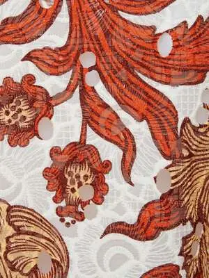 La DoubleJ Botanical-print Poplin Dress - Red