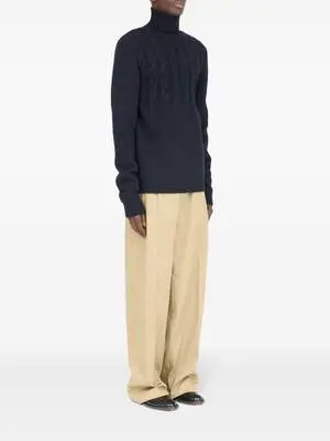 MAISON MARGIELA High-neck Virgin Wool Sweater - Blue
