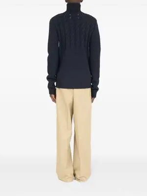 MAISON MARGIELA High-neck Virgin Wool Sweater - Blue