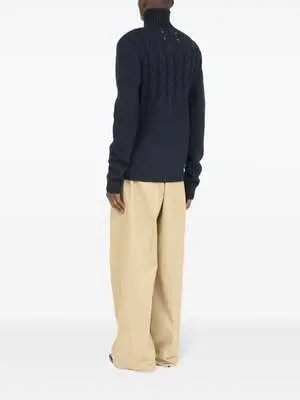 MAISON MARGIELA High-neck Virgin Wool Sweater - Blue