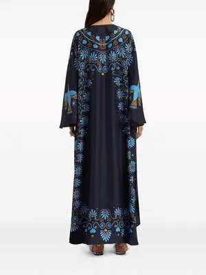 La DoubleJ Geometric-print Silk Kaftan
