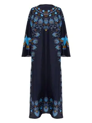 La DoubleJ Geometric-print Silk Kaftan