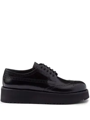 Prada Brushed Leather Lace-up Shoes