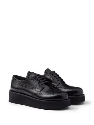 Prada Brushed Leather Lace-up Shoes