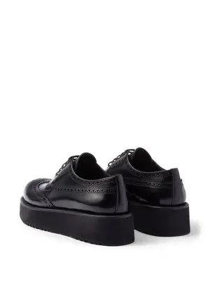 Prada Brushed Leather Lace-up Shoes