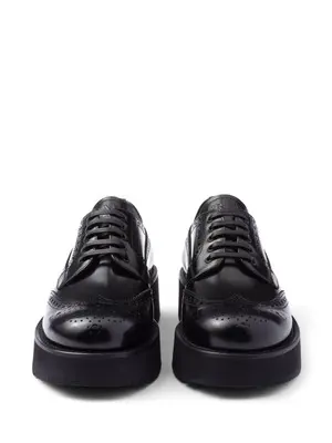 Prada Brushed Leather Lace-up Shoes