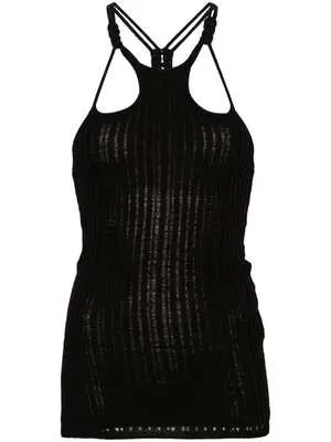 Women's Ribbed Knit Halterneck Tank Tops