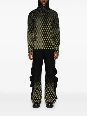KUSIKOHC Geometric-print Cotton Cargo Trousers