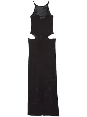 FLEUR DU MAL Pointelle-knit Lace Maxi Dress