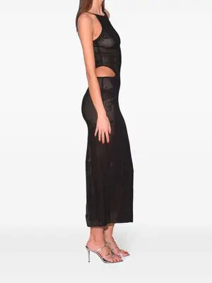 FLEUR DU MAL Pointelle-knit Lace Maxi Dress