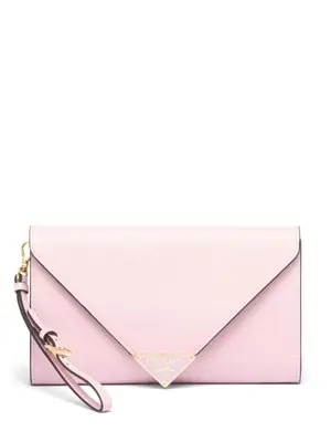 Prada Saffiano Leather Envelope Clutch - Pink