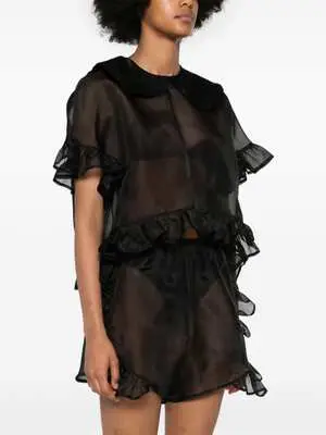 IOANA CIOLACU Dahlia Semi-sheer Blouse - Black