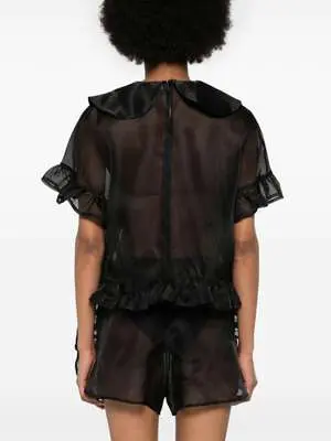 IOANA CIOLACU Dahlia Semi-sheer Blouse - Black