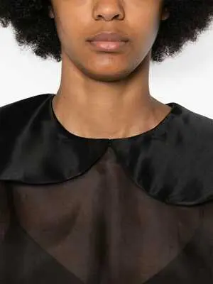 IOANA CIOLACU Dahlia Semi-sheer Blouse - Black