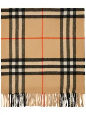 Burberry Wide Check Cashmere Scarf - Neutrals