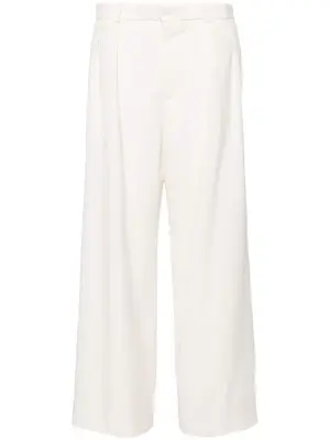 Wardrobe.NYC Low-waisted Wide Leg Trousers - Neutrals