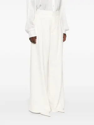 Wardrobe.NYC Low-waisted Wide Leg Trousers - Neutrals