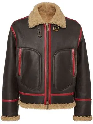 Dsquared2 Fur-lining Leather Jacket